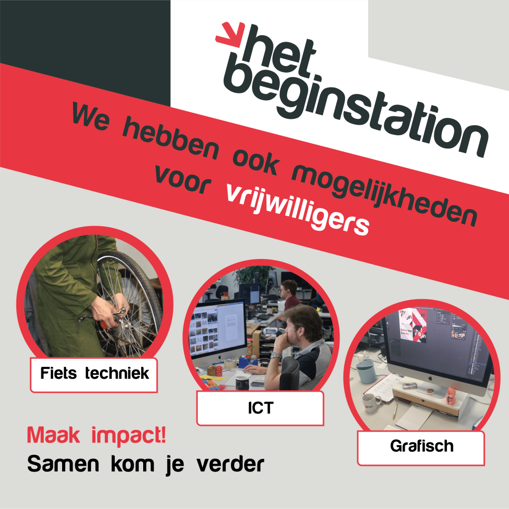 Vrijwilligersplekken bij Het Beginstation in Helmond